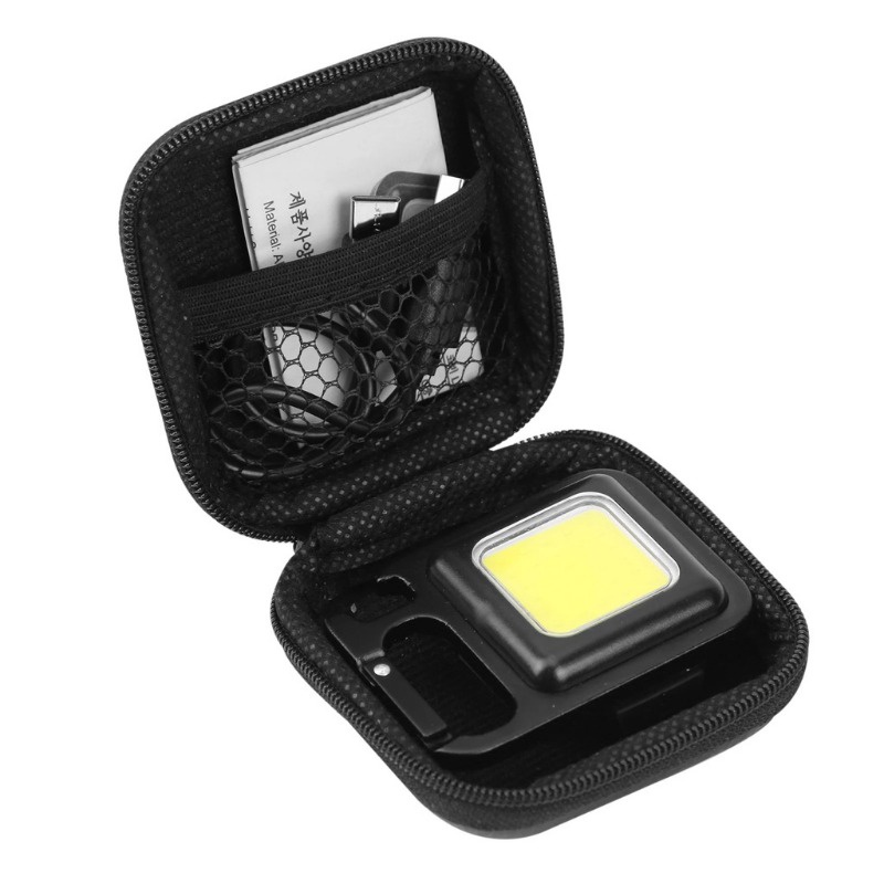 Hot Sale/1Pc Portable Mini Zipper Square COB LED Keychain Work Light ...