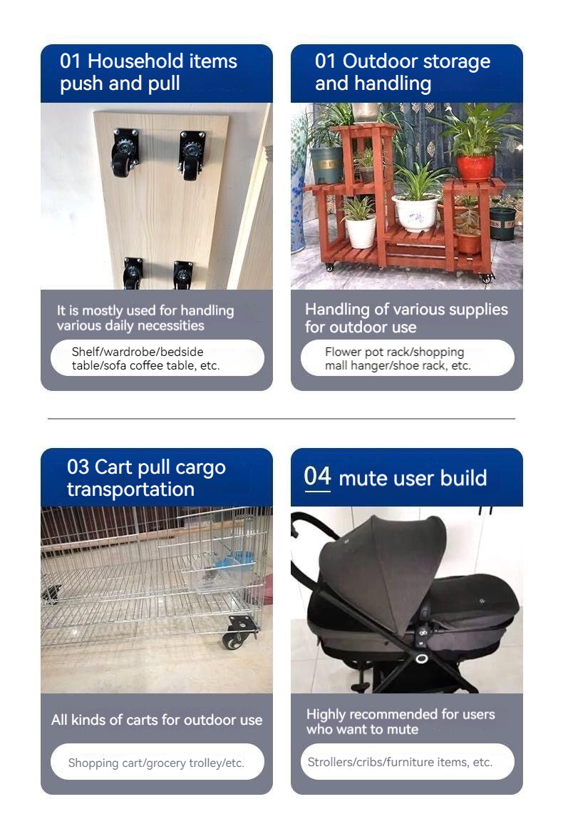 Universal Heavy Duty Wheel with Brake Silent Directional Steering ...