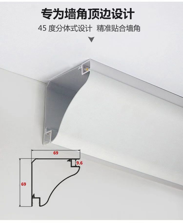Wall Ceiling LED Light Trough Ceiling Luminous Crown Moulding Light ...