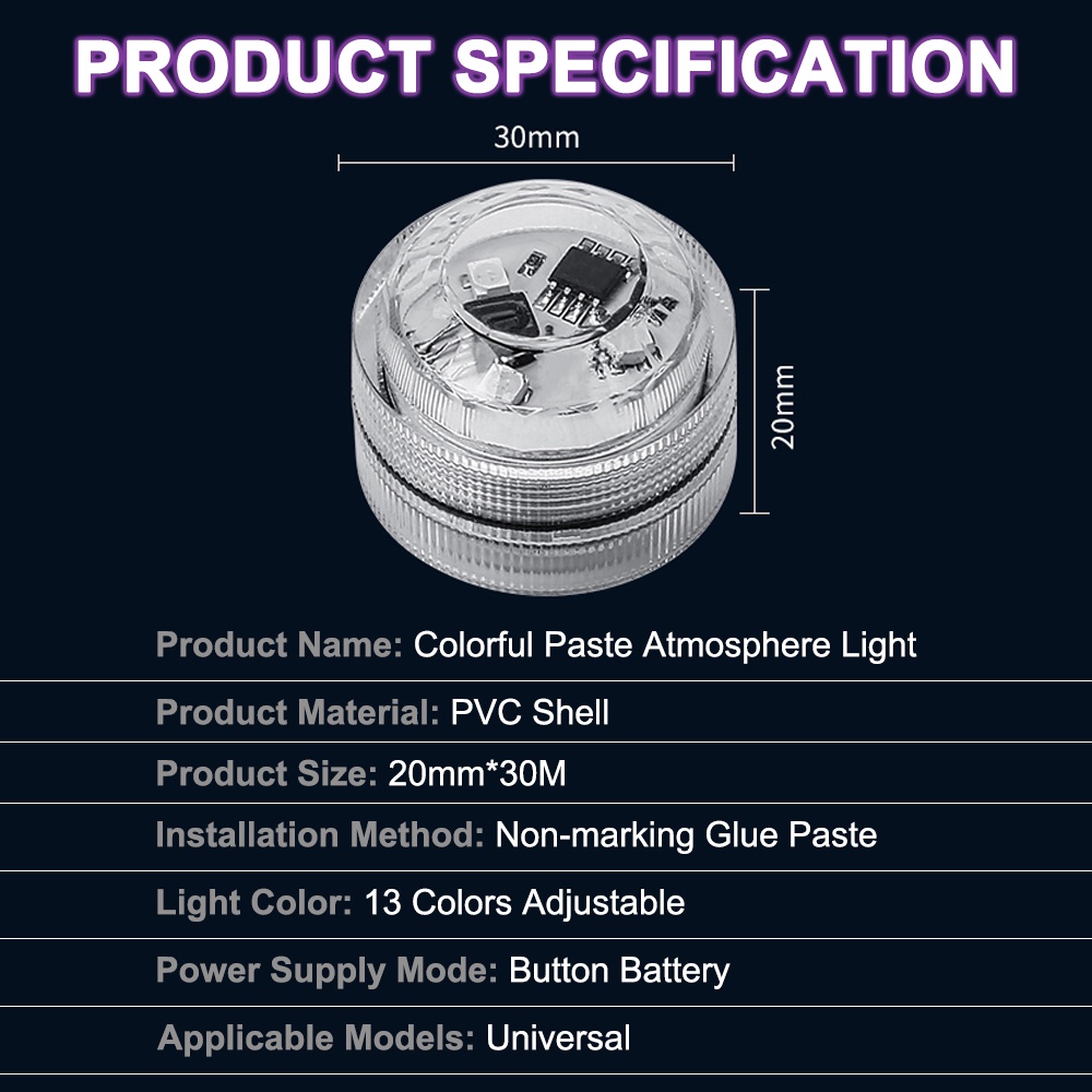 Wireless Adhesive LED Car Interior Ambient Light Remote Control ...