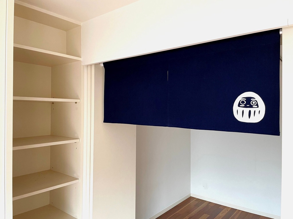 Daruma blue noren curtain, Japanese order made short noren, Japanese ...