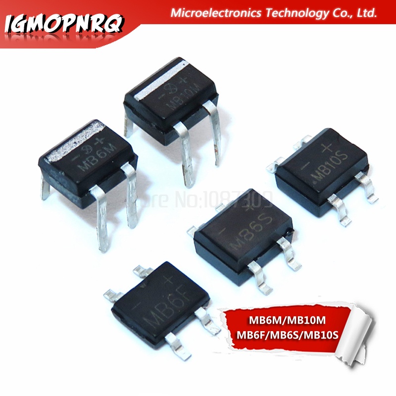 100pcs MB6S MB6M MB10S MB10M MB6F 0.5A 600V Single Phases Diode ...