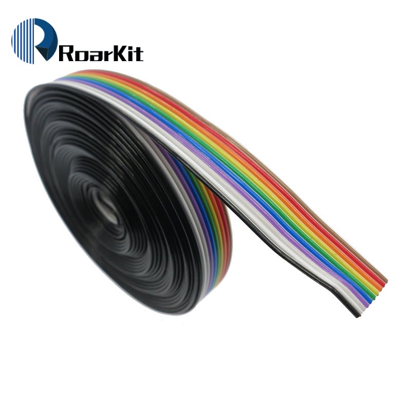 5 Meter Spacing Pitch10 WAY 10P Flat Color Rainbow Ribbon Cable Wiring ...