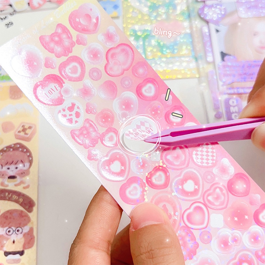 200pcs Kawaii Laser Cartoon Stickers Set – Cute Goo Goo Cards with Free ...