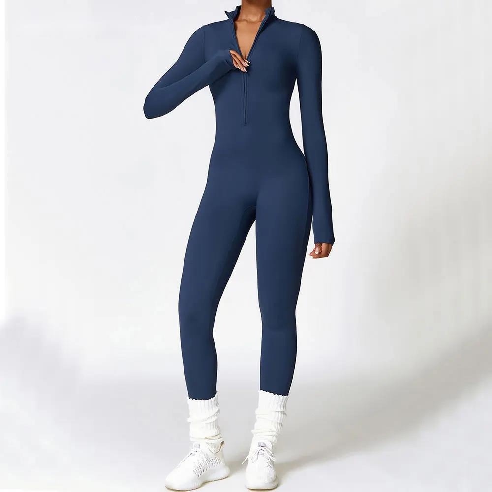 Bodysuit Women's Tracksuit Yoga Jumpsuits One Piece Long Sleeve Rompers Sportswear Gym Set ...