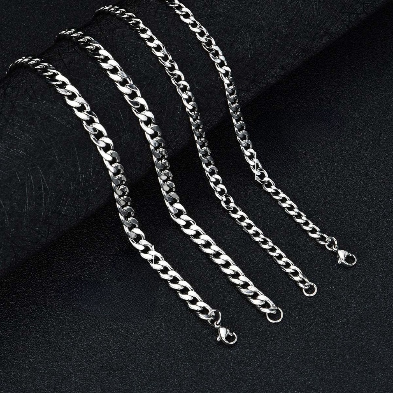 Cuban Chain Titanium Steel Clavicle Chain Men Women Unique Stackable ...