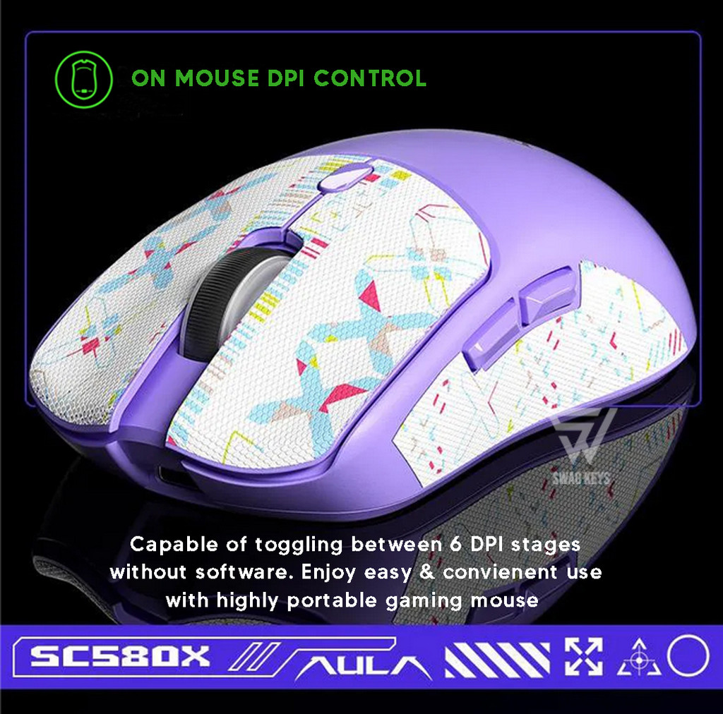 【SG】AULA SC580X Lightweight Wireless High DPI Poll Rate Gaming Mouse ...