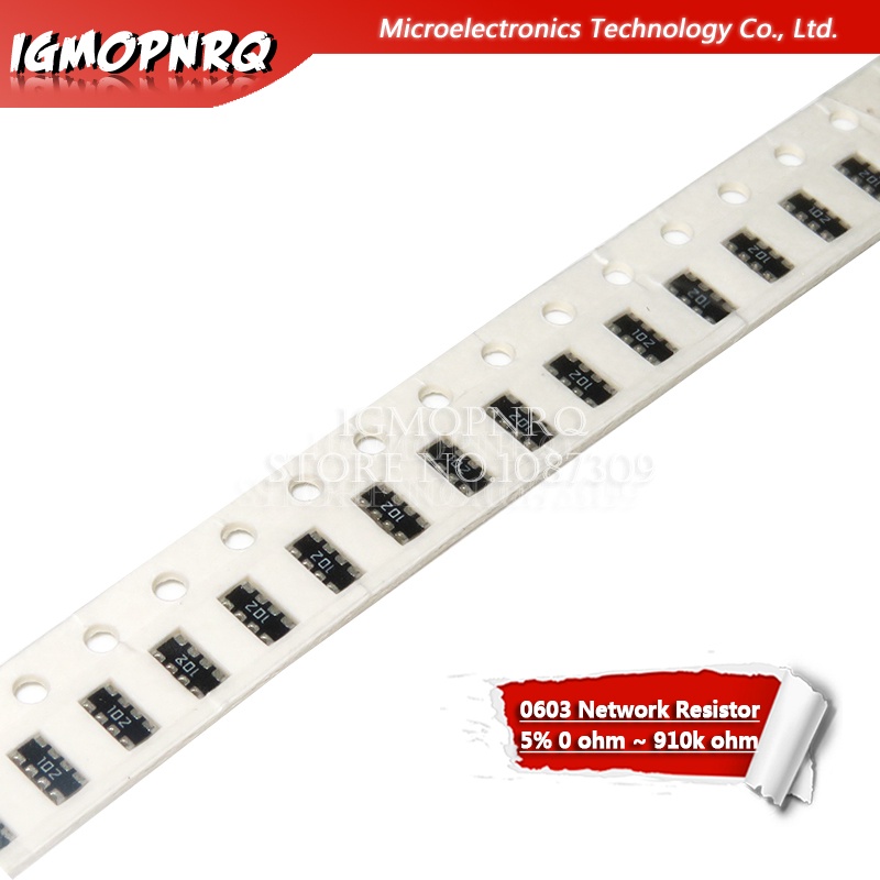 100PCS/lot 0603 Network Resistor array 8P4R 2*4P 5% 220R ~ 20K 240R 300R 1K 10K 20K | Shopee ...