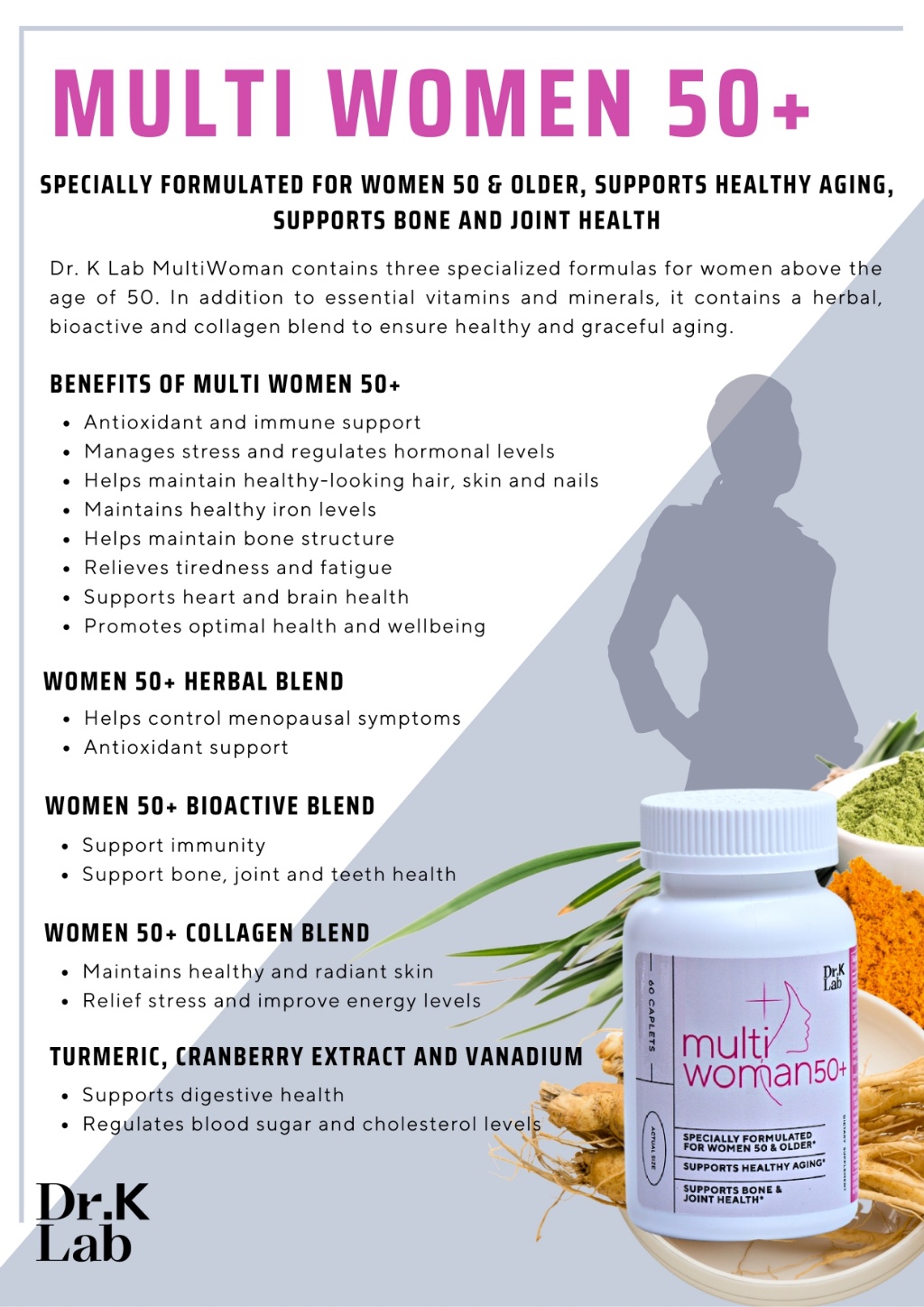 [SG] Dr. K Lab Multi Women 50 Plus Multivitamin for Women 50 Years and ...