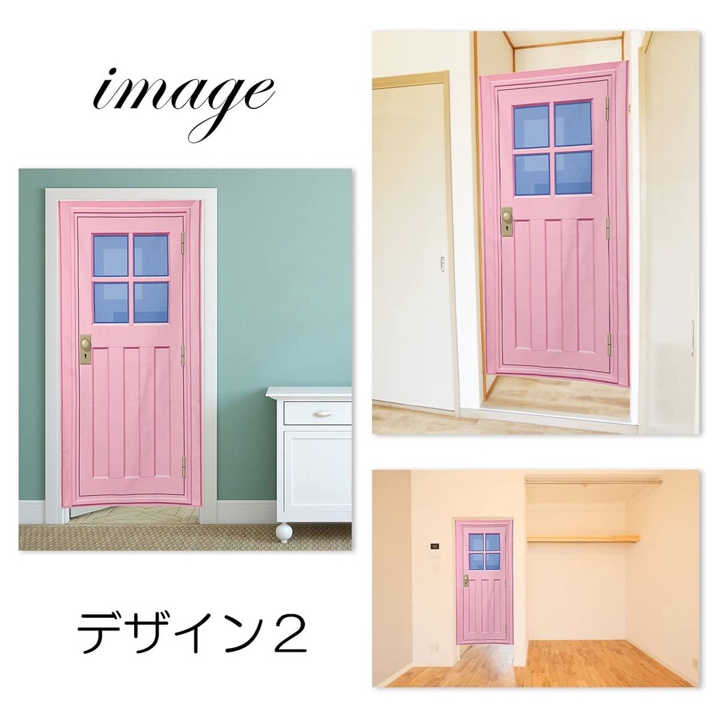 Funny Pink Simulation Door Fake Door Dummy Door Curtain Half-curtain ...