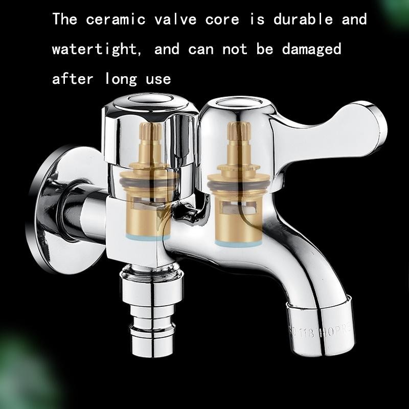 SUS304 Stainless Steel Two Way Faucet Washing Machine Faucet Wall ...