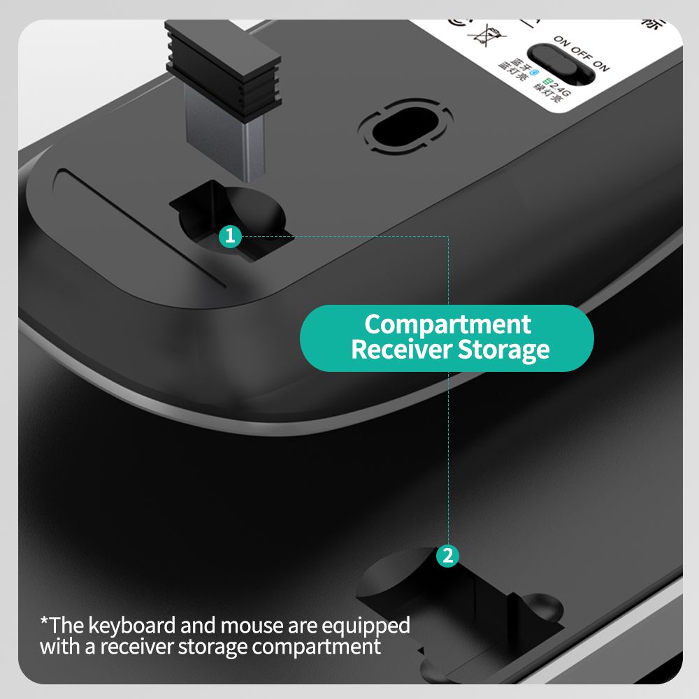 Goojodoq Bluetooth Wireless Keyboard Bluetooth 3 102 Keys Wireless Mouse Rechargeable Compact