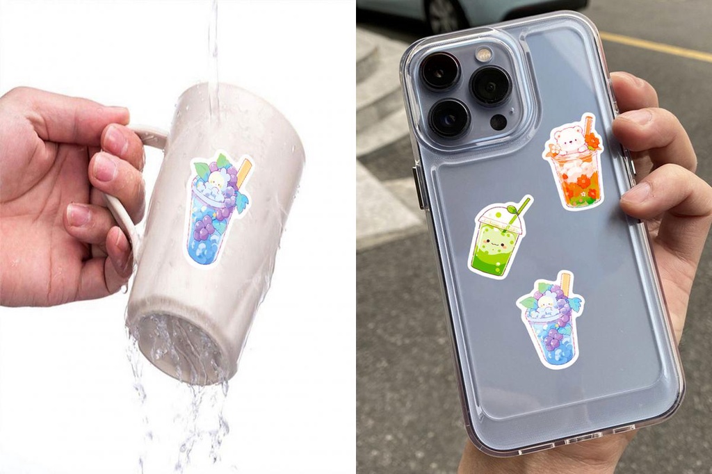 mooncute| Bubble Milk Tea Stickers Decorative Bubble Tea Stickers 50pcs ...