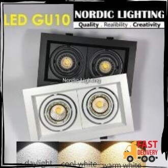 Nordic Lighting Double Eyeball Casing C/W Led GU10 Lamp Holder Led Bulb ...