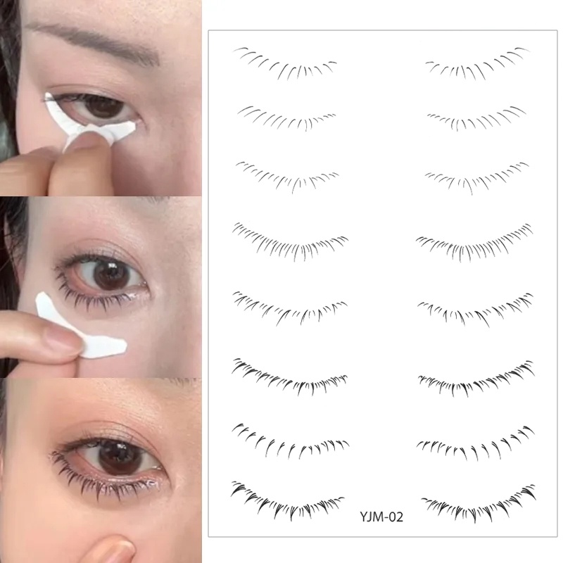 8Pairs Natural Disposable Lower Eyelash Tattoo Sticker / waterproof ...