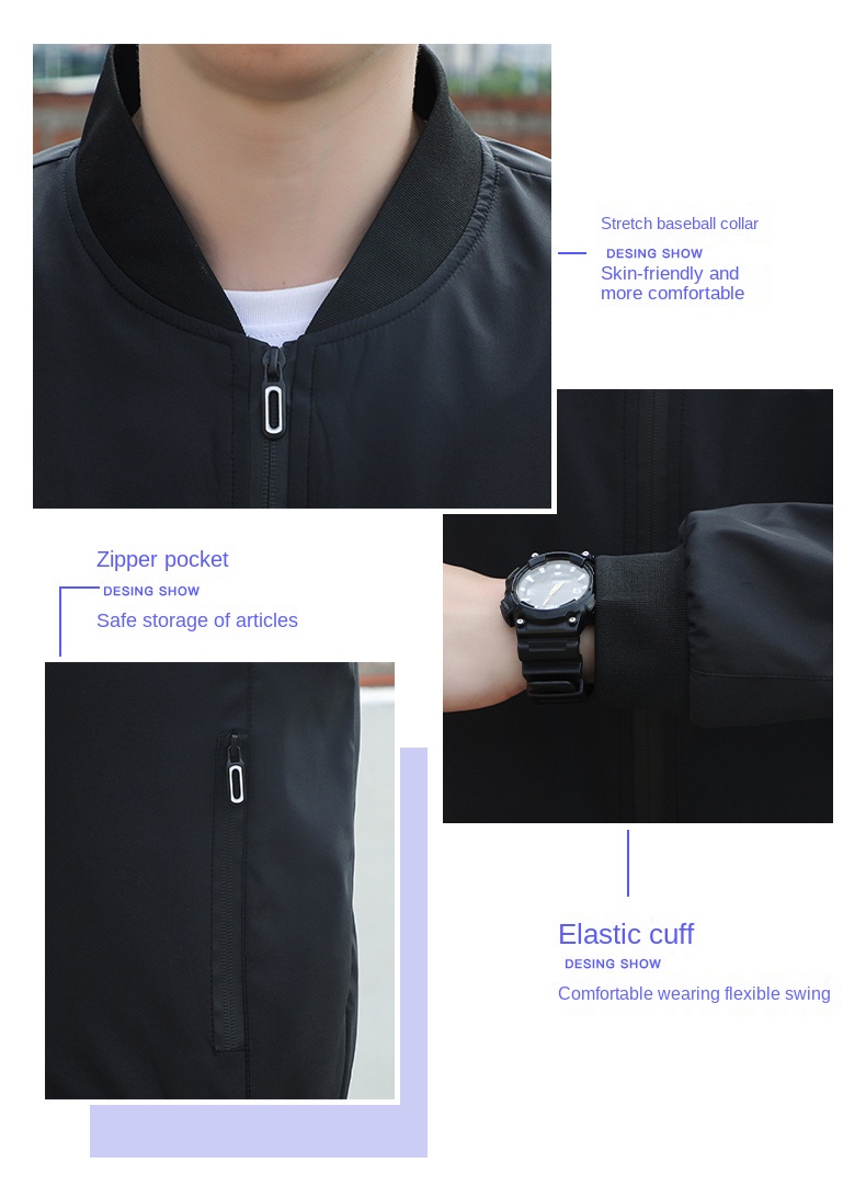 [Ready Stock] Jacket Men Korean Slim Fit Bomber Jacket Windproof and ...