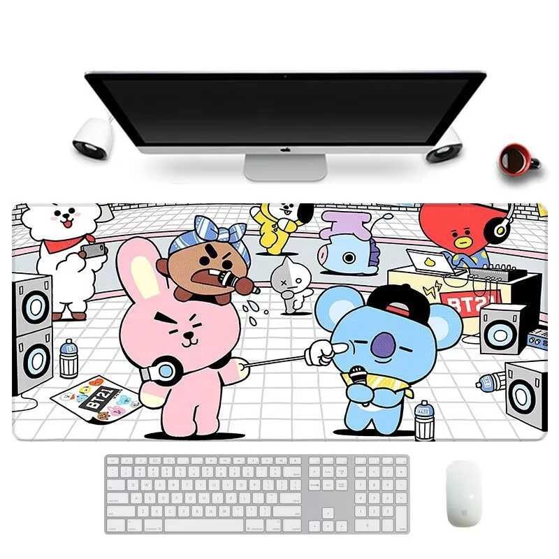 Popular-Korean BT21 Gamer Keyboard Mouse Pad Anime Kawaii Computer Game ...