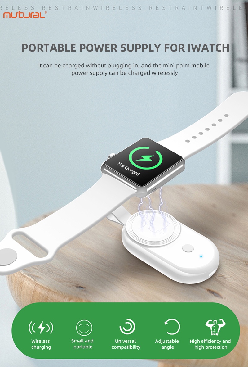 Apl Watch Wireless Charger with 1100mAh / 2500mAh Battery for Apl Watch ...
