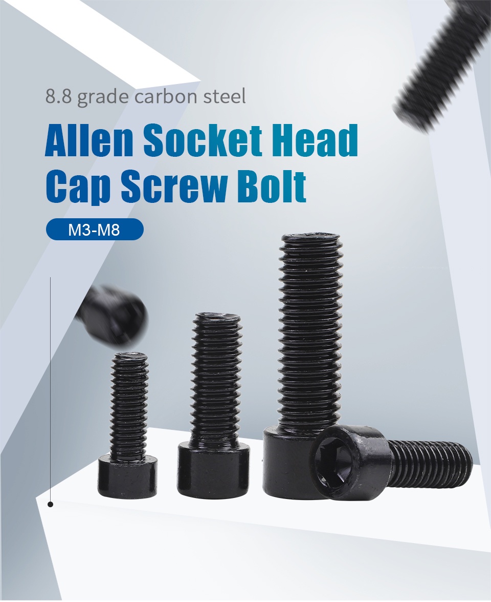 NINDEJIN 3-40pcs Smooth Hexagon Hex Socket Cap Head Screw M3 M4 M5 M6 ...