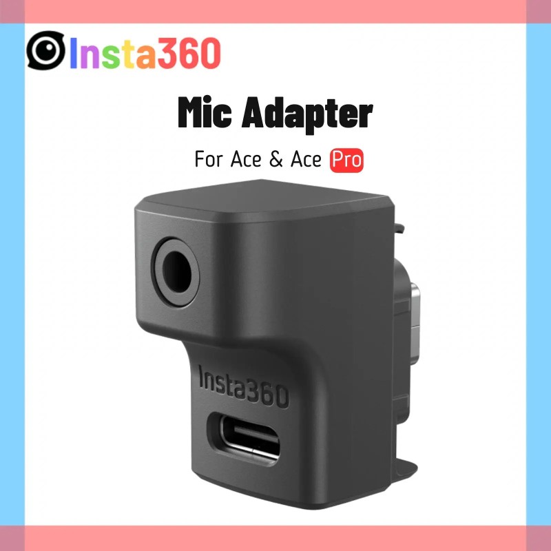 Insta360 Ace Pro Mic Adapter Audio Microphone Mount Type-C 3.5mm Ports ...