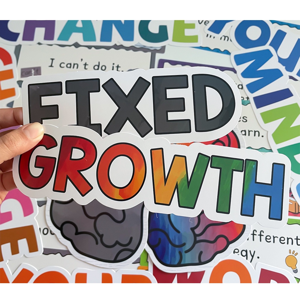 Human Brain Growth Mindset Posters for Kids Children Overcome Negative ...