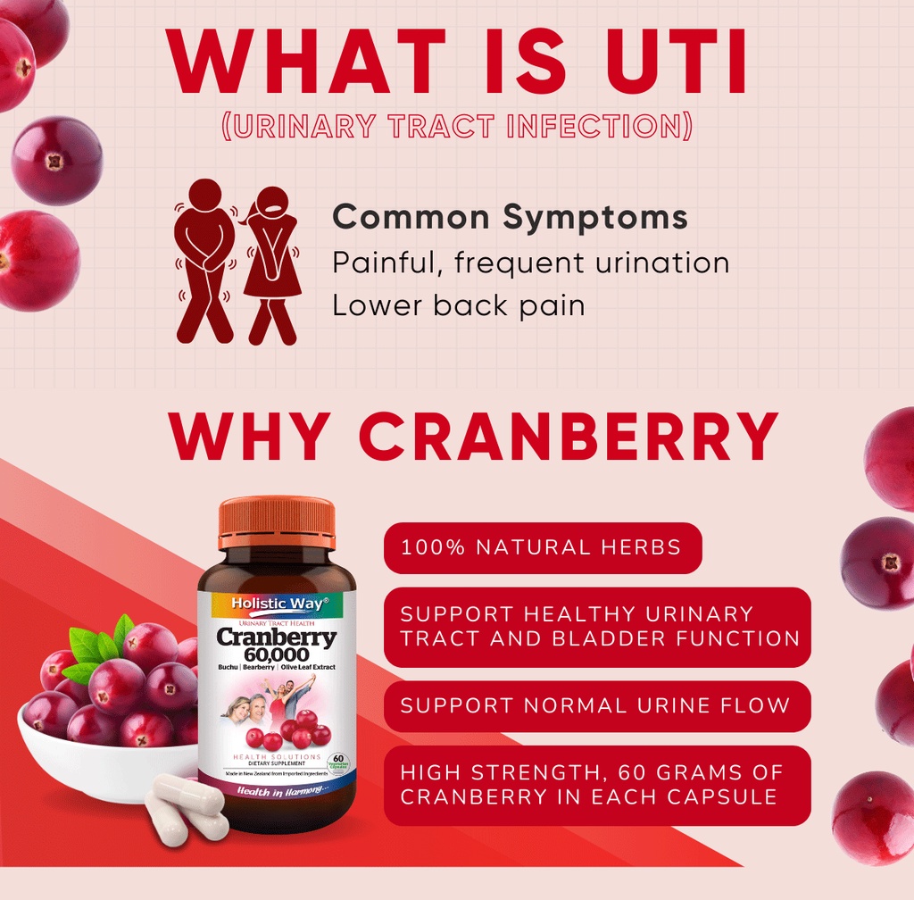 [Bundle of 2] Holistic Way Urinary Tract Health Cranberry 60,000 ...