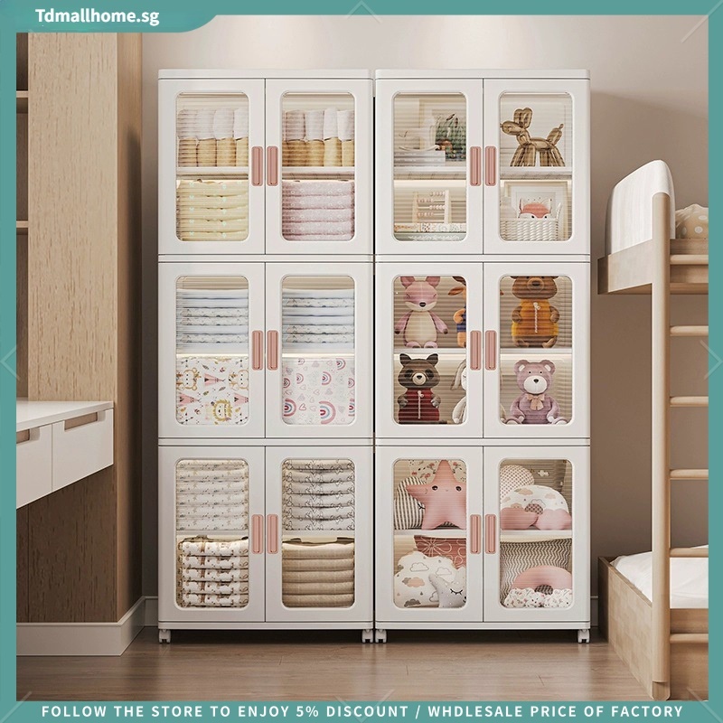 【SG Stock】Folding Plastic Storage Box Double Door Household Bins ...