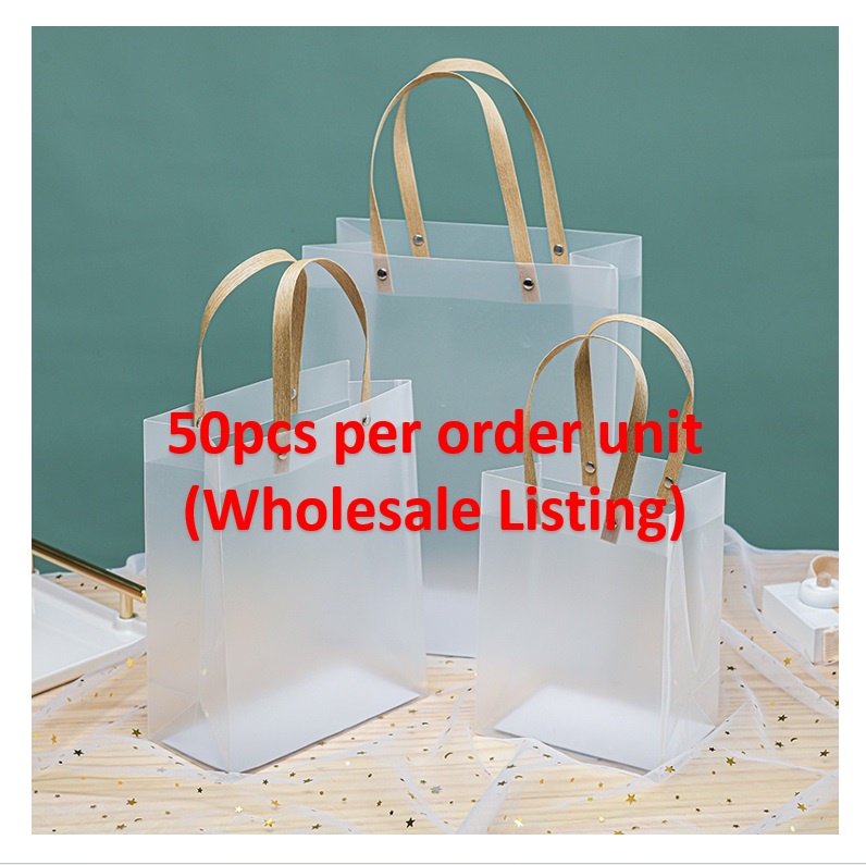 Purchase (50pcs)PP tote bag Frosted Doorgift bag Bag Transparent Flower ...