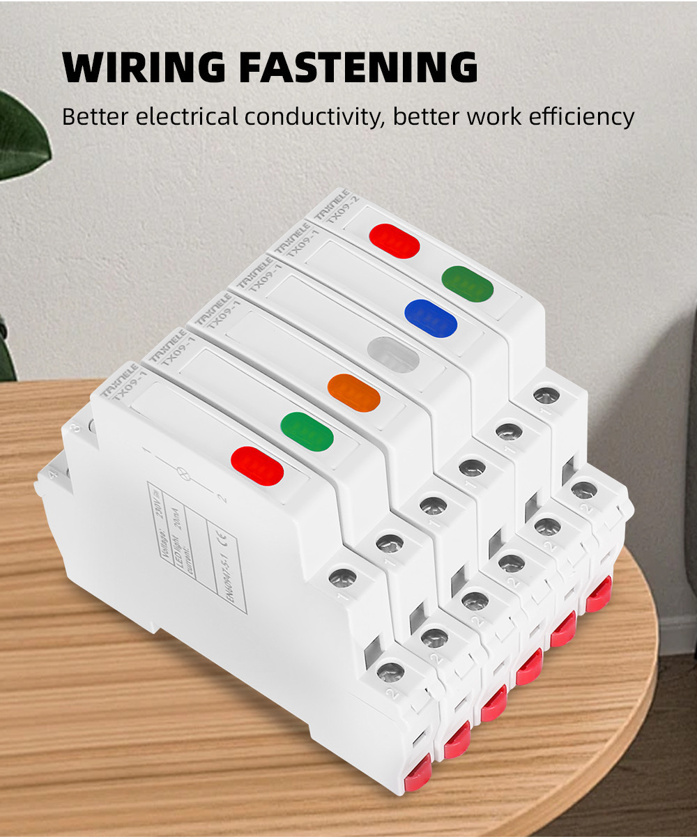 Din Rail Mount LED Signal Lamp AC DC 220V 230V Indicating Pilot Lights ...
