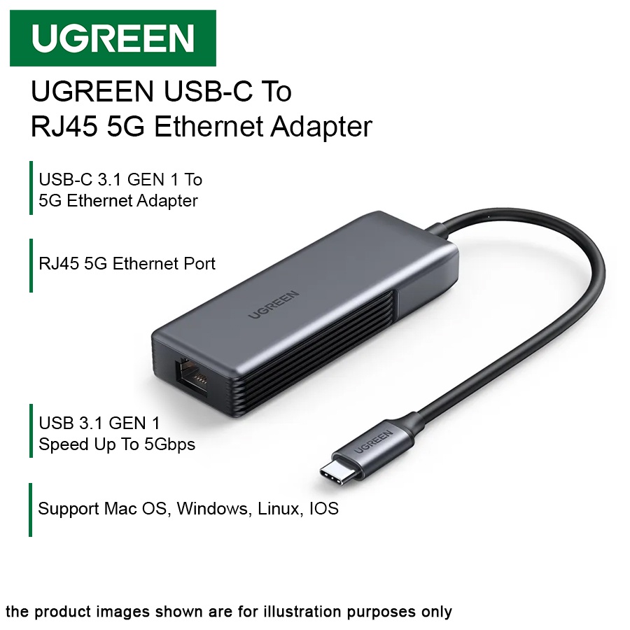 UGREEN USB-C To RJ45 5G Ethernet Adapter | Shopee Singapore