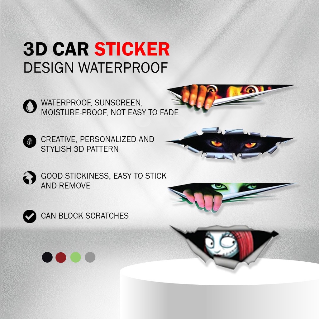 3D Sticker Modified Decal Eyes Peeking Monster Waterproof Stickers Car ...