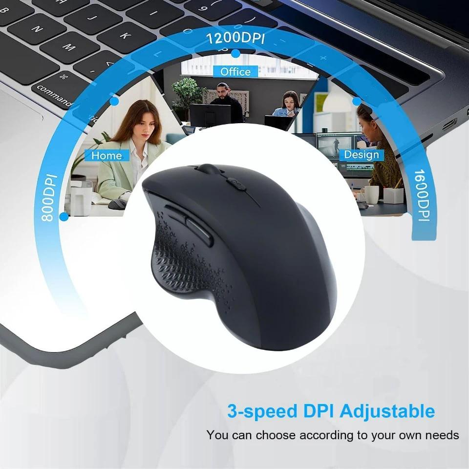 Rechargeable Ergonomic Bluetooth Mouse Gaming 1600 DPI Dual Mode ...