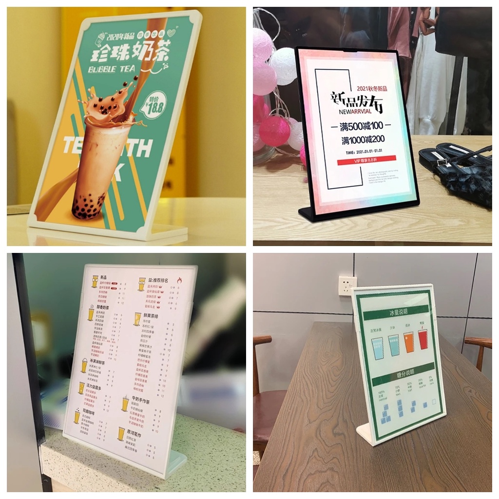 Menu Display Stand Restaurant Promotional Poster Table Sign Holder L ...