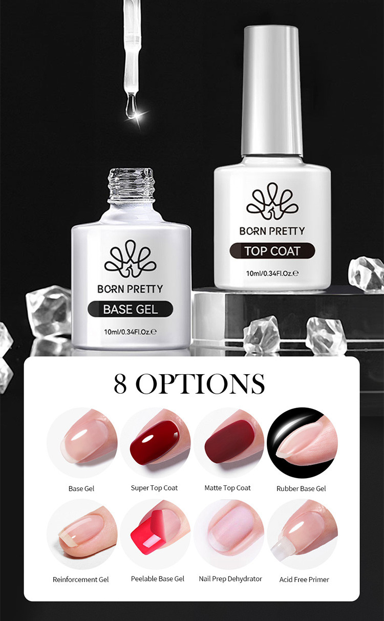 BORN PRETTY Super Top Coat Function Nail Gel Polish Base Gel Soak Off Nail Art Varnish 10ml ...