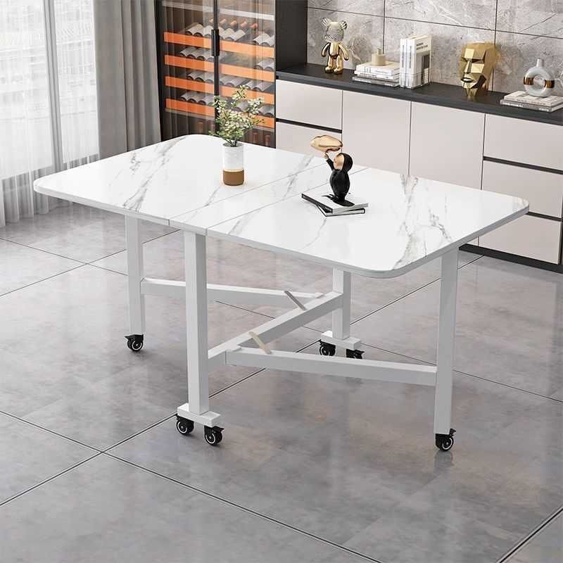 Folding Table Portable Rental House Foldable Dining Table With Wheels ...