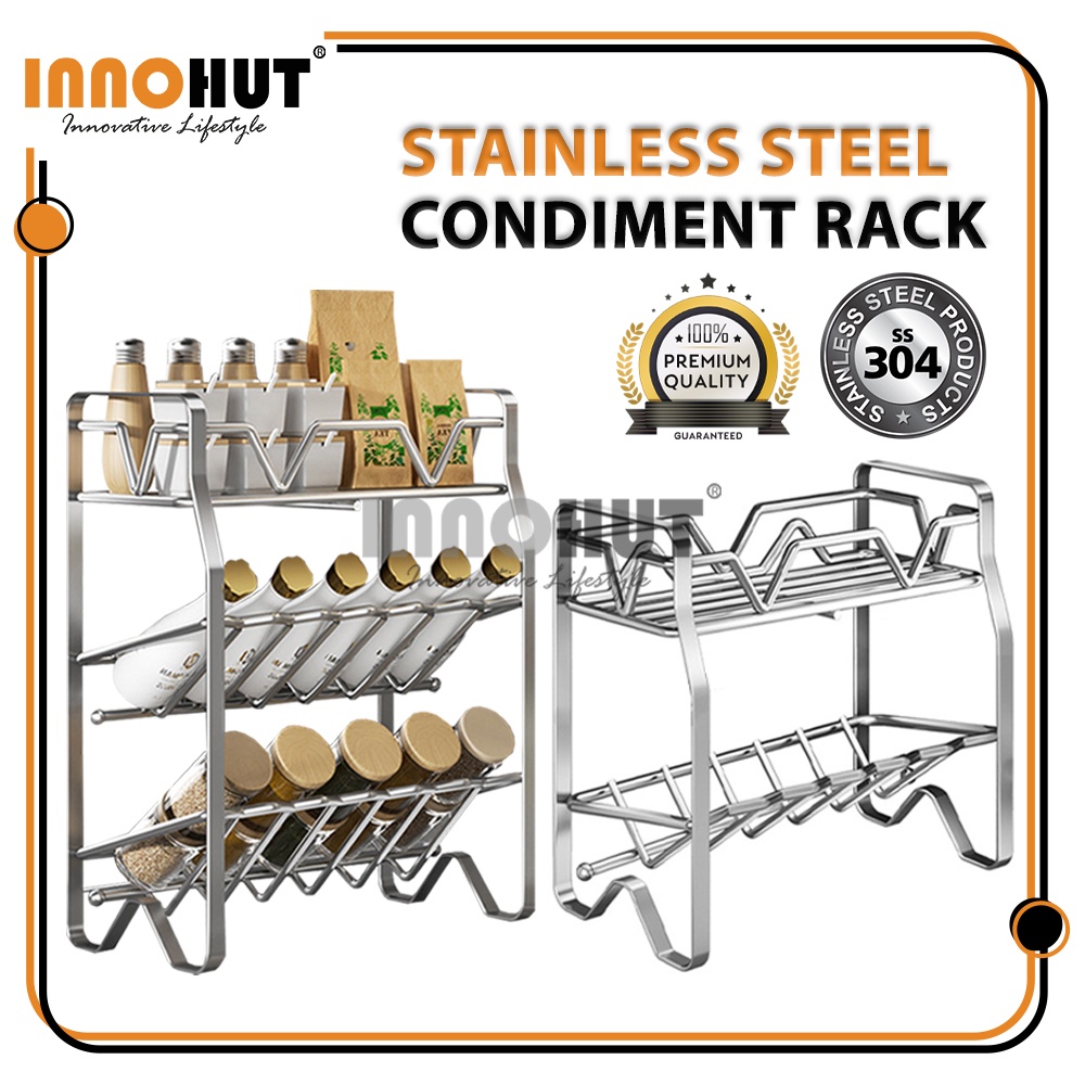 Innohut 2 3 Tiers Stainless Steel Kitchen Condiment Rack Rak Dapur ...