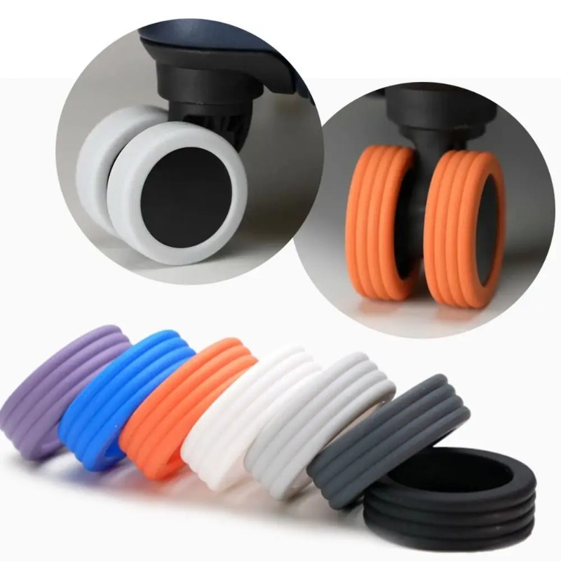 8pcs Luggage Wheels Protector Silicone Wheels Caster Shoes Travel ...
