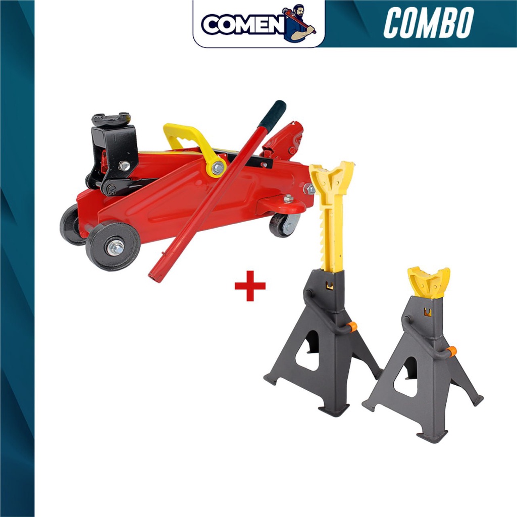 【SPECIAL COMBO】COMEN 2 Ton Mini Hydraulic Trolley Floor Jack With Case ...