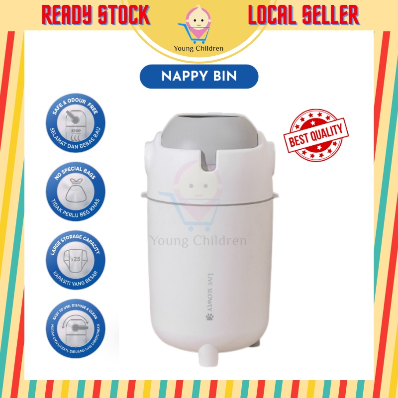 Tong Sampah Pampers Baby Diaper Bin No Odour Diaper Bin Diaper Dustbin ...