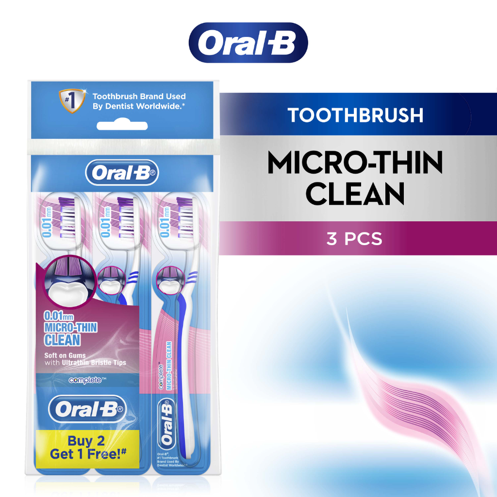 Oral-B Complete Micro-Thin Clean Toothbrush 3 Pack | Shopee Singapore