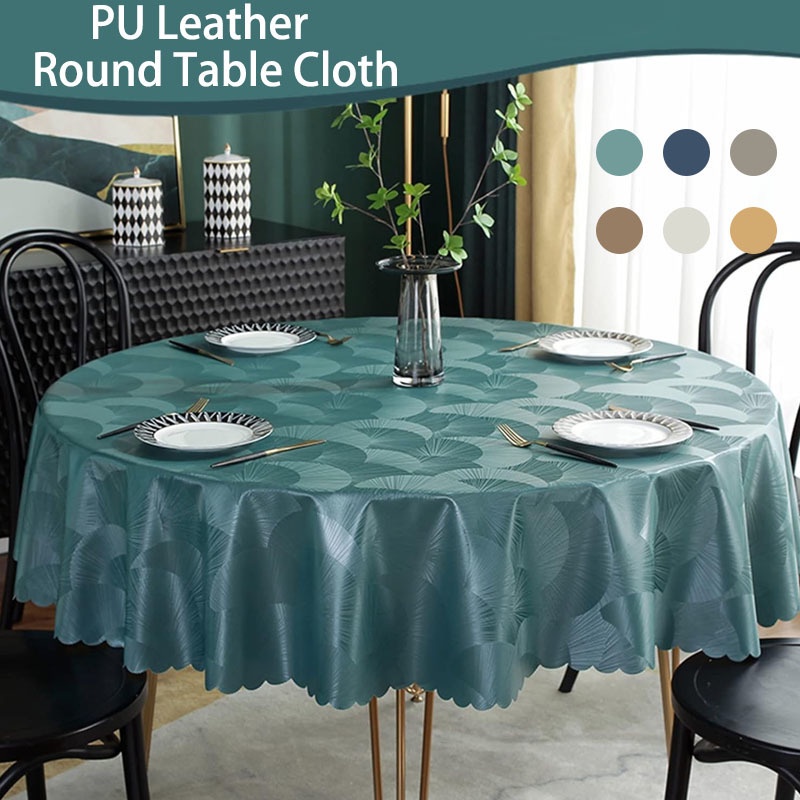 Round Table Cloth Waterproof Oilproof Dining Table Cover Home Wedding ...