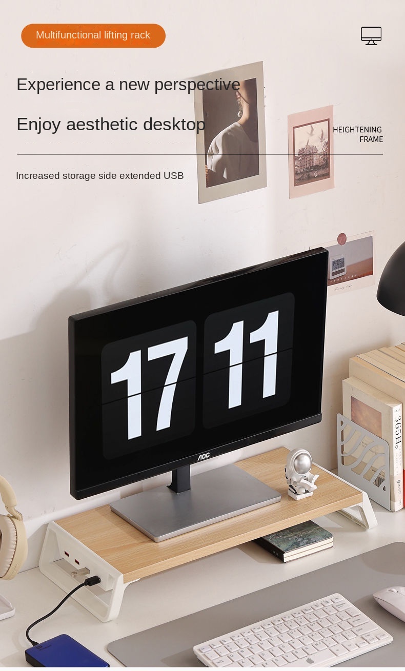 Computer Monitor Elevated Rack Computer Stand Multifunctional Riser ...