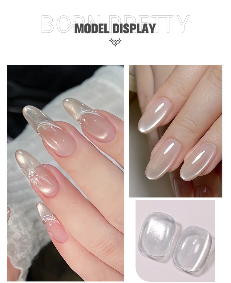 BORN PRETTY Moonlight White Cat Magnetic Gel Semi Permanent UV Gel 10ml ...