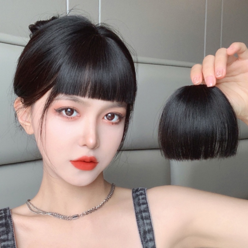 Natural-Looking Fake Bangs - Invisible Air Fringe Hairpiece for Women ...