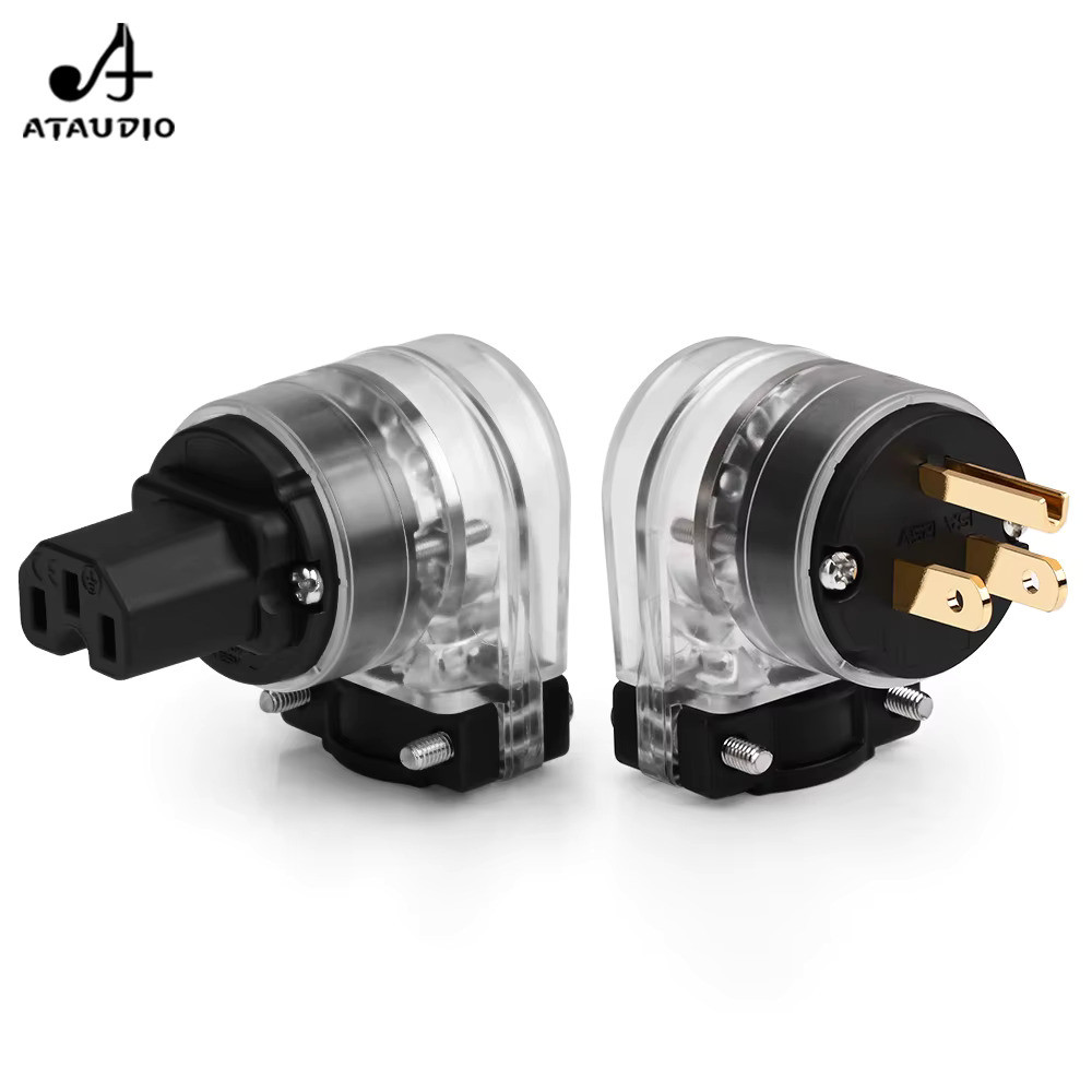 ATAUDIO HIFI Power L-shaped plug Hi-end a Pair Gold-plated US Power ...