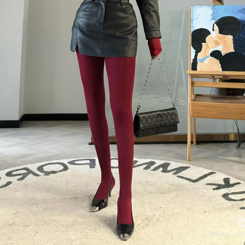 Tights Silk Pantyhose - Wine Red Stockings - Sexy, Vintage, Fashion ...