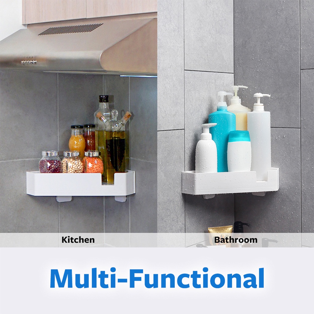 3M™ Command™ Bathroom Corner Shelf, 17715, Water Resistant, No Surface ...