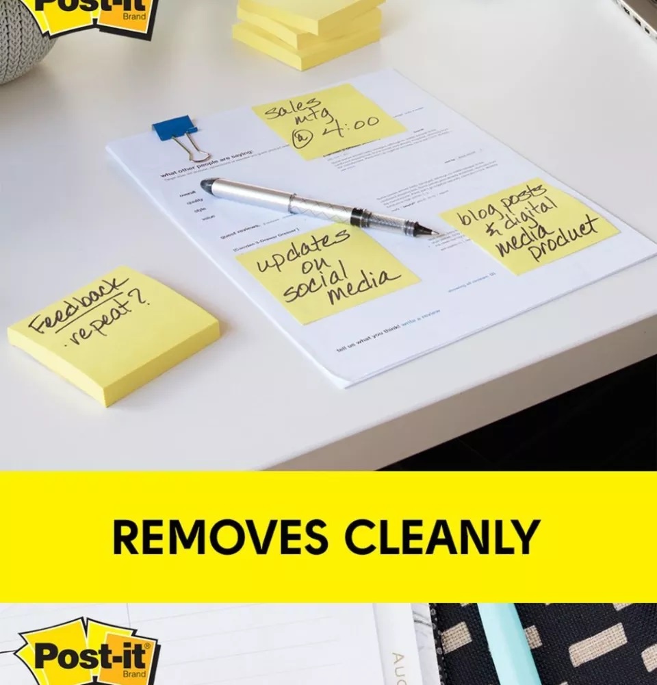 3M™ Post-it® Super Sticky Pop-Up Notes, R330-12SSCY, 90 sheets/pack, 3 ...