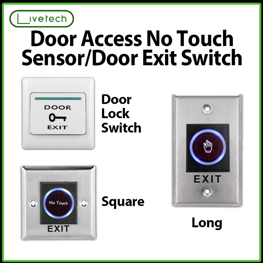 LiveTech Door Infrared Sensor Switch No Touch Door Release Exit Button LED Indication Door ...