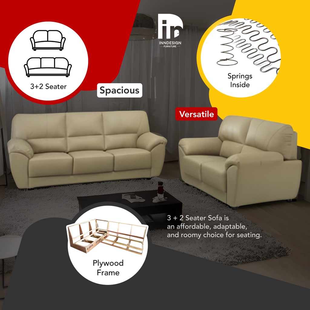 N3240 2 3 Seater Genuine Cow Hide Leather Sofa Set (Choice Of Color ...